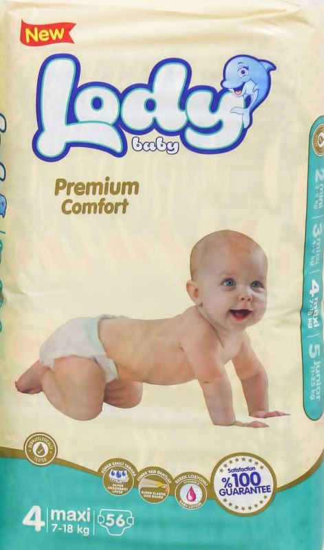 Купить Lody Baby детские подгузники 4 МАКСИ (7-18 кг), 56 штук по ...